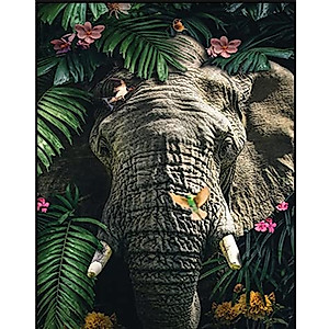 Animal Prints Wall Art Decor for Living Room, Safari Pictures Wall Decor for Bathroom, Safari Posters for Wall with Lion, Leopard,Elephant,Gorilla (8"x10" Unframed)