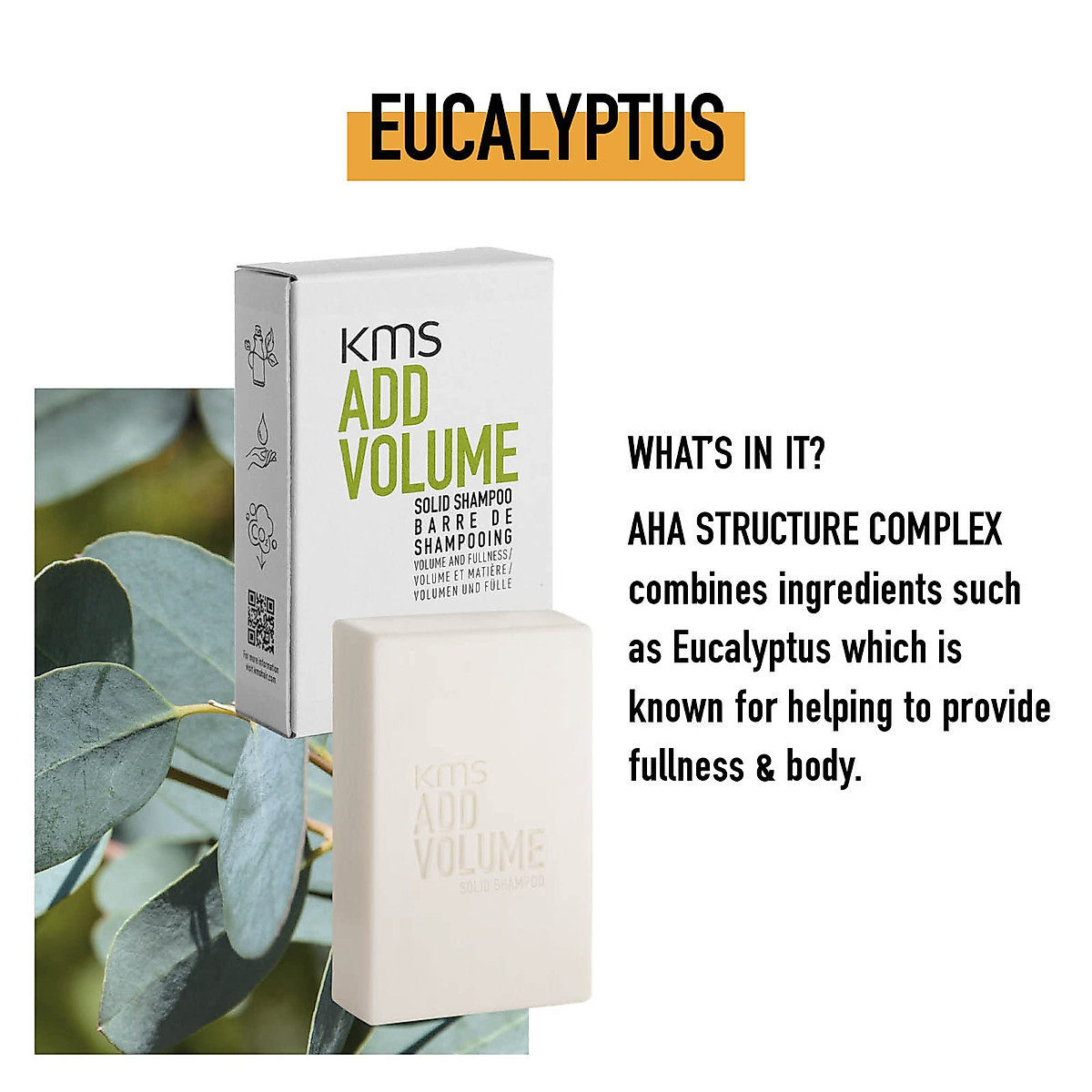 KMS ADDVOLUME Solid Shampoo, 2.64 fl. Oz (Pack of 1)