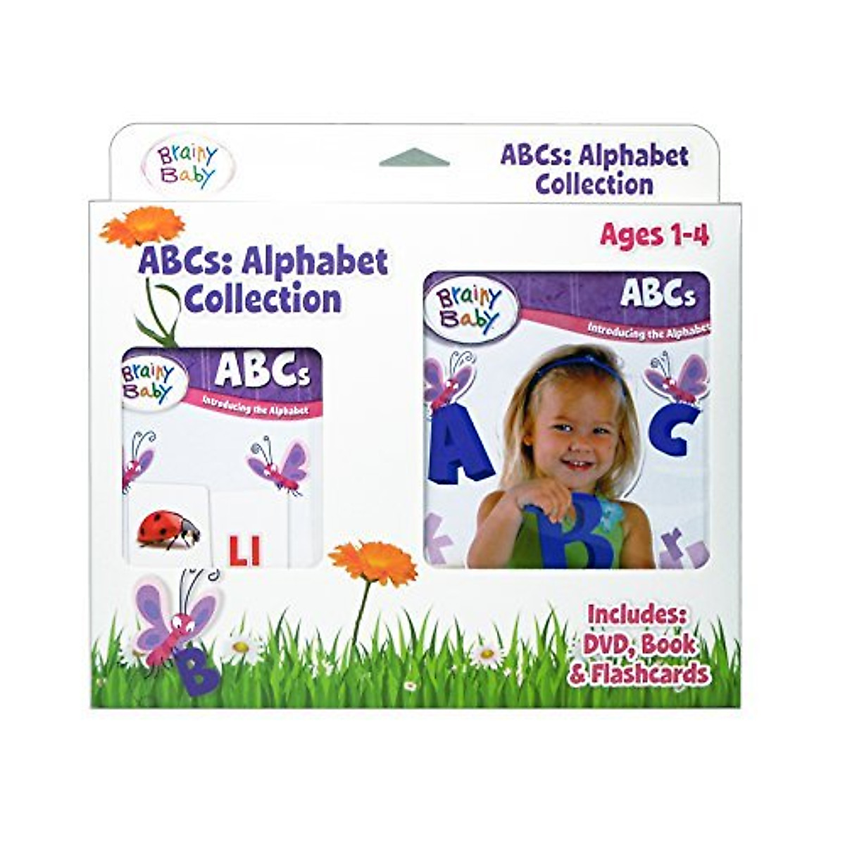 Brainy Baby ABCs Introducing the Alphabet A to Z Deluxe Edition - DVD, Board Book and Flashcards: Set of 3