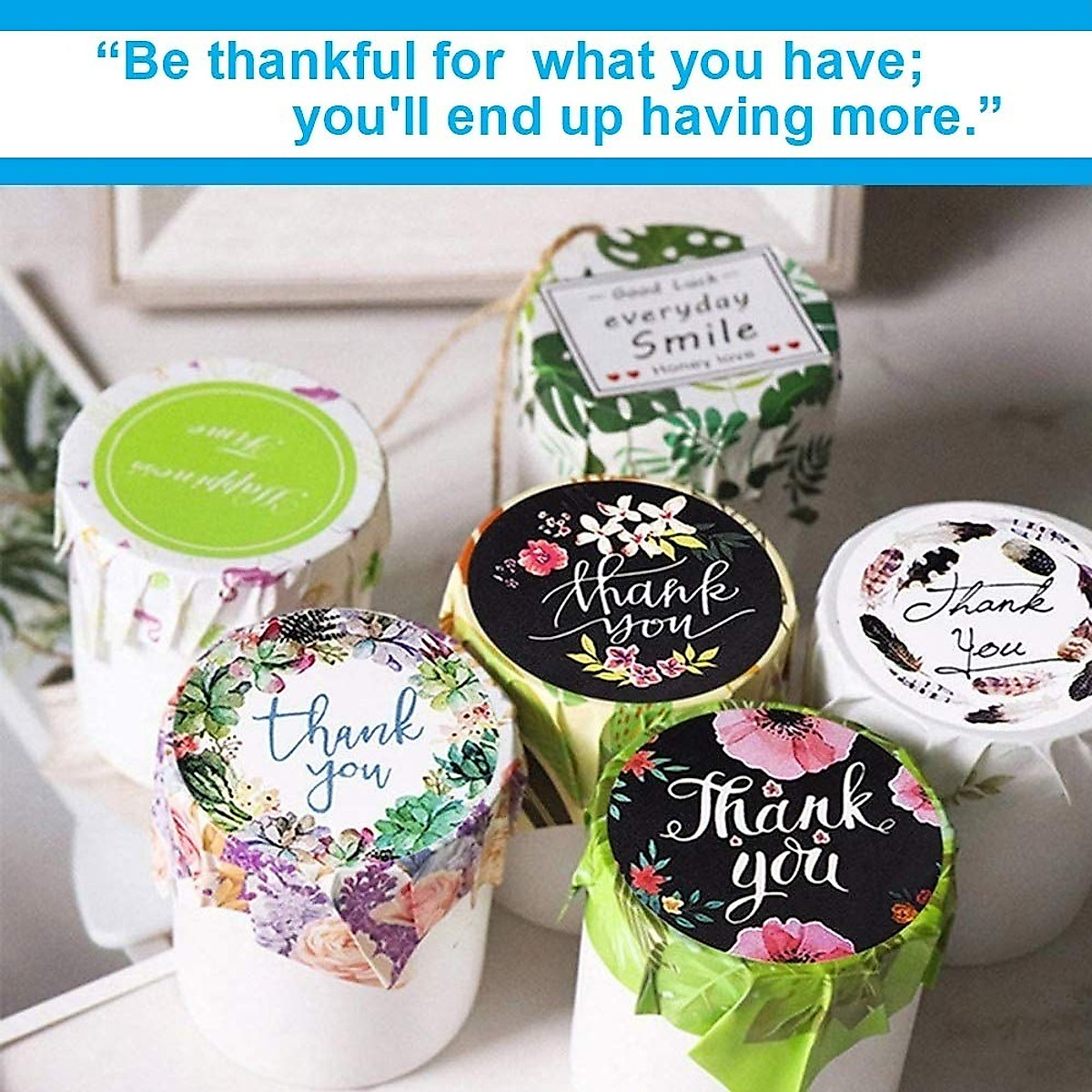 1000 PCS 1.5 Inch Thank You Sticker Foil Thank You Labels for Sealing, Decoration (8 Designs, 1000 pcs * 1 roll)