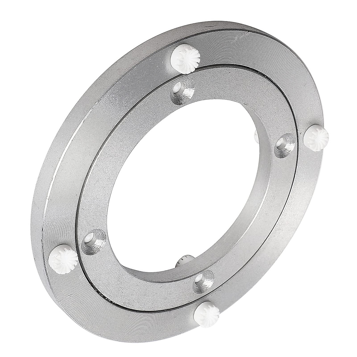 Buachois Aluminum LazySusan Heavy Duty Metal Rotating Bearing Turntable Ring SwivelPlate Hardware for Glass Top Wood Top (5inch)