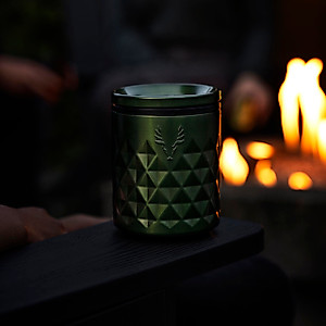 Viski Paragon Cocktail Tumbler Insulated Cocktail Cups, Insulated Rocks Tumbler Stainless Steel Whiskey Glasses with Ceramic Coating Green 12oz Set of 1