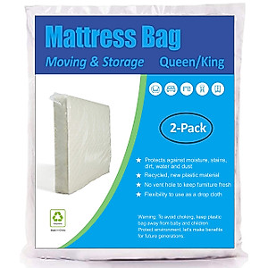 ComfortHome Mattress Bag for Moving and Storage, Queen and King Size, 2 Pack
