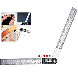 Digital and Analog protractors,Angle Protractor,Angle Finder,Digital Display Angle Ruler Protractor Woodworking Ruler Angle 360degrees+ 180 Degrees Adjusting Semicircle Divider Protractor Angle Ruler