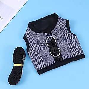 ULTECHNOVO Hamster Clothes Harness and Leash Small Animal Harness Vest Small Pet Bowknot Costume for Ferrets Rats Guinea Pig Chinchilla Teacup Chihuahua M