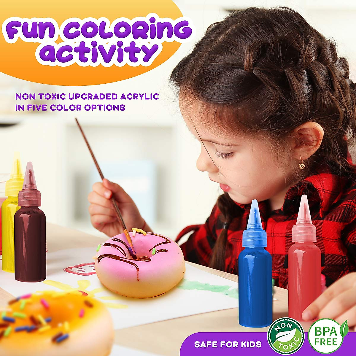 Insnug Paint Your Own Squishies Kit - Sensory Toys Squishy Painting Kit Stress Relief Squishies for Girl Kids Age 4 6 8 10 Slow Rising Squeeze Autism Toys Unicorn Gift Ice Cream Cake Milk Shake Donut