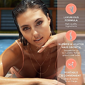 The Luxe Peach Hair Removal Wax Strips, 40 count - Vegan Wax Strips for Body & Face with Coconut & Rosehip Oils - Bikini Wax Strips - Long Lasting Results for Men, Women, and Teens