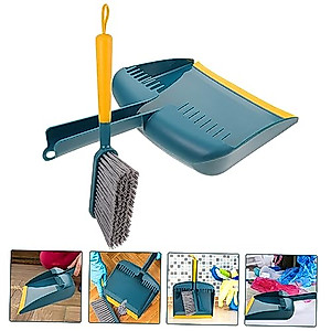 HOMOCONO 1 Set Kitchen Broom Animal Waste Broom Household Cleaning Brushes Small Broom Fireplace Broom Dustpan Countertop Broom Brush Combination Short Handle Broom Cleaning Broom Green Pp
