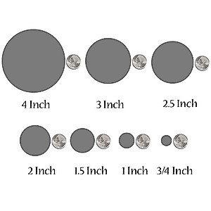 Playfully Ever After White Stiff Felt Circle (3/4 to 4 inch Mixed Size Pack - 54pc)