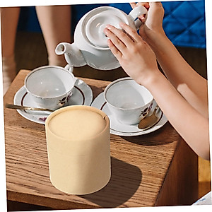 FUNOMOCYA Empty Cans Large Kraft Tea Canister Natural Minimalist Style Food Safe Storage Canister