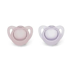 NUK | Orthodontic Pacifiers | Pink-Powder Pink | 6-18 Months | Best Pacifier for Breastfed Babies | BPA Free | Shaped to Soothe Just Like Mom | 2-Pack