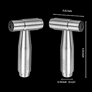 New Version Handheld Bidet Toilet Sprayer Head, Stainless Steel Bidet Sprayer, Diaper Cloth Bathroom Sprayer, Bidet Sprayer Head for Toilet or Kitchen Cleaning - Brushed Nickel