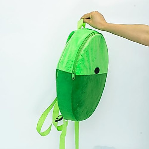DSKOBT Green Backpack for Anime Costume Prop Lime Green Plush Backpack Cartoon Human's Adventure For Cosplay Halloween (Green)
