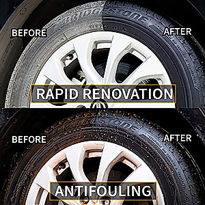 WEICA Tire Shine Spray Kit - Car Tire Coating Wax Protectant Prevent Fading - Restore & Renew Faded Tires - Non Greasy Finish No Sling Easy to Use - Return Black Tire 10 Oz Kit with Applicator Brush