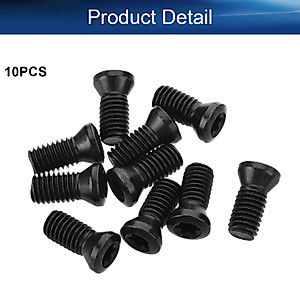 Auniwaig Black Screws Torx M5 x 12mm Carbon Steel Flat Head Socket Head Cap Screws Bolt 12.9 Grade for Replacement 10pcs