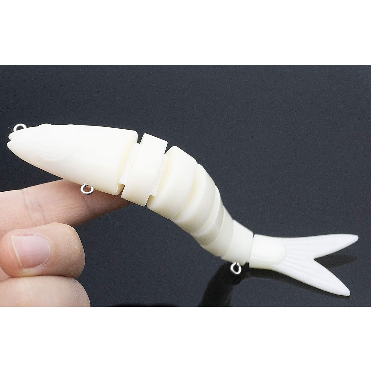 5PC Whopper Popper Bass Lure 8 Multi Jointed Fishing Lure 18g 13.5cm with 5mm Free Eye Topwater Floating Rotating Tail Artificial Hard Bait Swim Bait 5mm