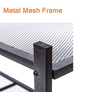 Grezone Foldable Shelves 4 Tier Storage Shelving Unit with Wheels No Assembly Heavy Duty Metal Shelf Rack for Garage Kitchen Hold up to 1000 lbs