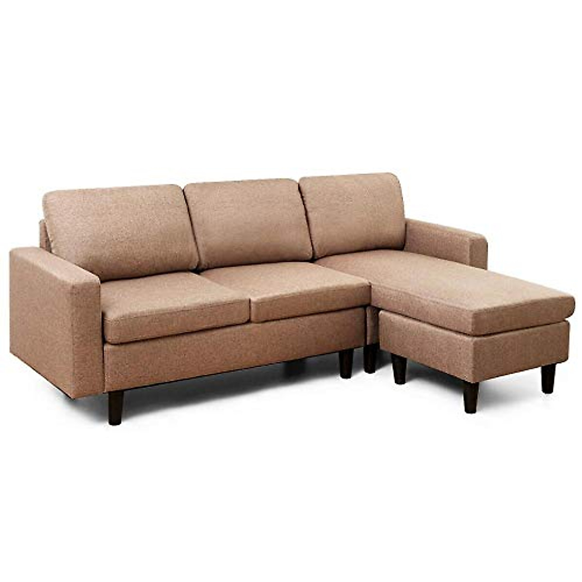 k/a Convertible Sectional Sofa Convertible Sectional Sofa Couch Fabric L-Shaped Couch w/Reversible Chaise (D)