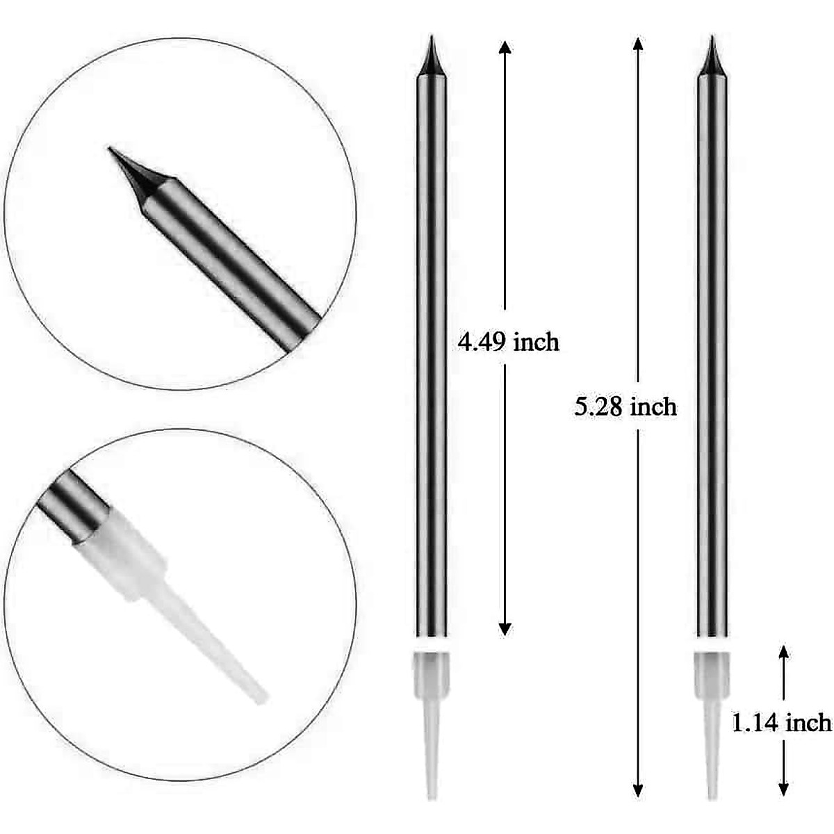 Cwise - 30 Count - Long Thin Cake Candles - Metallic Black Candles - Birthday Candles for Cakes - Birthday, Celebration, Wedding - Cake Decorations