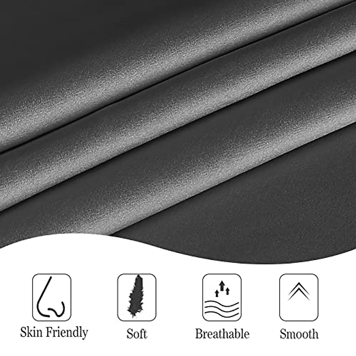 Texbee Silk Pillowcase for Hair and Skin 1PC Both Sides Natural Silk Pillow Cases with Hidden Zipper Soft Breathable Smooth Standard Size(20"x26",Space Grey)