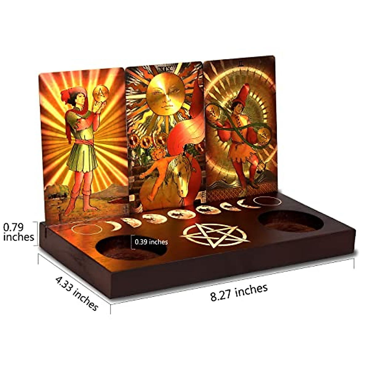 Tarot Card Holder Stand for the 3-Card Reading Tarot Card Stand Display Daily Oracle Card Stand Altar & Witchcraft Supplies Moon Phase Altar Decor Witchy Gifts for Tarot Lovers Tarot Beginners.