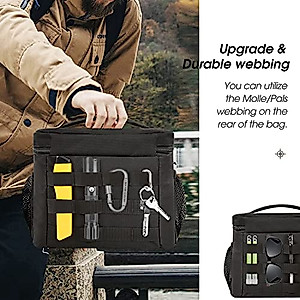 Movker Large Tactical Lunch Bag for Men - Lunch Box with Bottle Pouch, Insulated and Leakproof Cooler, Perfect for Work, Camping, and Fishing