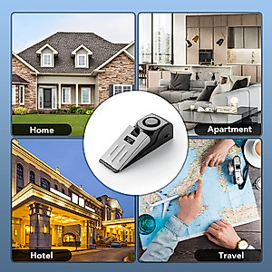 Door Stop Alarm, Door Stopper with 120DB Security Alarm Home Expert Door Stoppers Safety Tools Great for Traveling, Hotel, Apartment and Home (Pack of 4, Black)