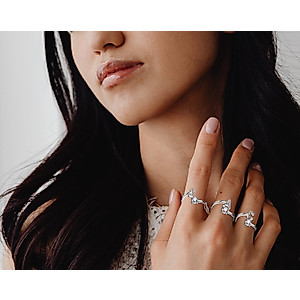 STARCHENIE Initial Ring for Women 925 Sterling Silver Letter J Alphabet Adjustable Ring Size 7