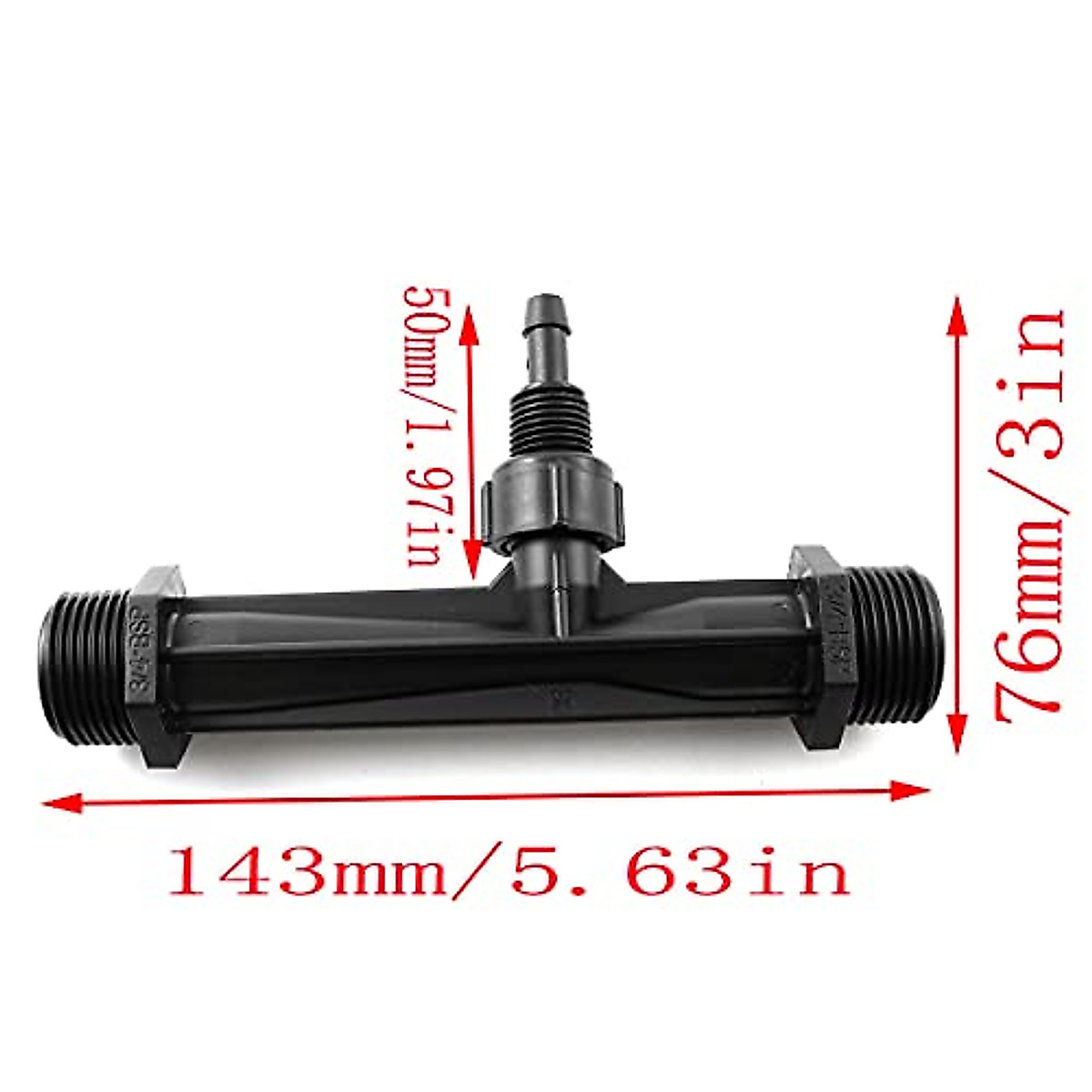LQ Industrial 3/4Inch Black Irrigation Venturi Fertilizer Injector Agriculture Irrigation Device Tool