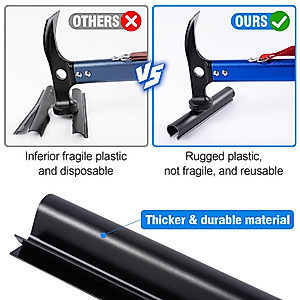 48 Pack Winter Pool Cover Clips for Above Ground Pools- 2 Shapes Pool Clips Pool Cover Clamps 4.7 inch Pool Wind Guard Clips Pool Black Securing Cover Clip for Swimming Pool with Metal Railing