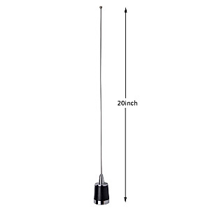 HYS Dual Band Mobile Antenna 2m/70cm VHF/UHF Ham Radio Antennas with 13ft/About 4m RG-58 Coax Cable NMO Base to PL-259 Connector for Motorola Baofeng Kenwood Car Truck Amateur Radio