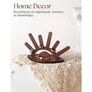 Oaque Wooden Ring Holder, Evil Eye Ring Display Wood Ring Stand, Cute Jewelry Display for Ring Display Stand, Christmas Birthday Engagement Gift for Women Her