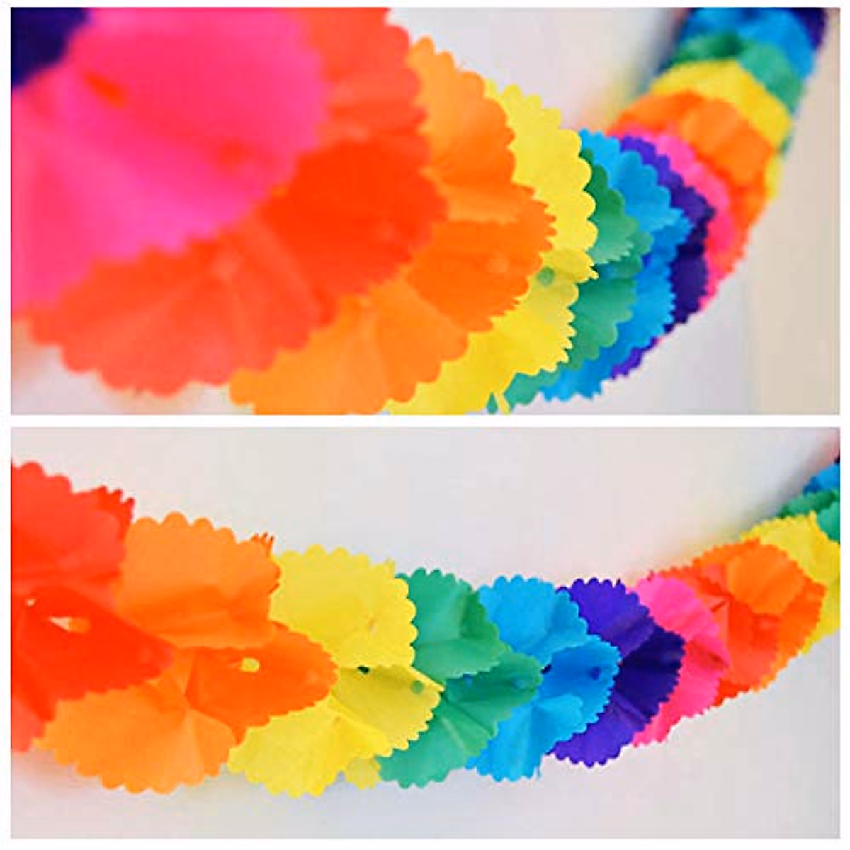 Rainbow Paper Garland - 12 Ft Long by New Paradise