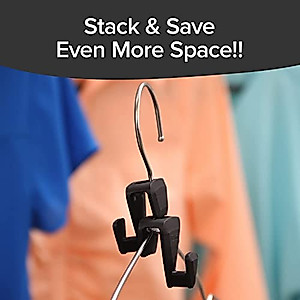 Original AS-SEEN-ON-TV Ruby Space Triangles, 12 Pack, Ultra- Premium Hanger Hooks Triple Closet Space 216 PC Value Pack, Black