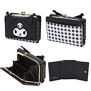 kofoviv Cute Fashionable Cartoon character Small Wallet Short Ladies Girls Purses Leather Trifold Wallets Money Bag (E)