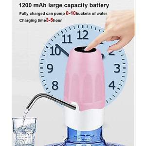 GETMAX New 2023 Premium Patented Portable Water Pump Dispenser 1-5 Gallon Automatic Powerful 1200Mah Electric Water Bottle Pump Water Proof Child Lock & Battery Power Display For Home Office Use Green
