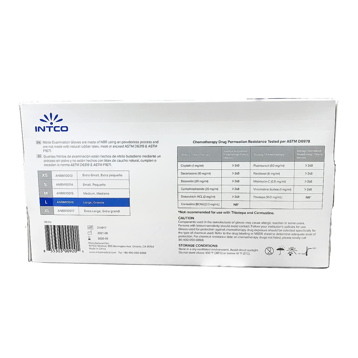 AdvanCare Disposable Nitrile Exam Gloves ANBM10016, Powder Free & Latex Free, Medical Grade (Blue, Large (10 Pack))