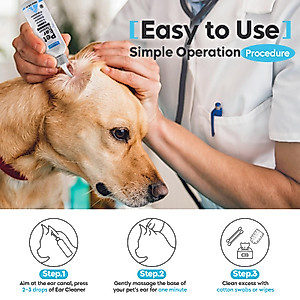 OBSEDE Dog & Cat Ear Cleaner - Dog Ear Cleaning Solution Naturally Reduce Dirt Wax Buildup Clear Ear Drops Wash Gently Soothing Odor Control Easy to Use Pet Supplies Fresh Scent, 8 oz