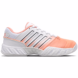 K-Swiss Women's Bigshot Light 4 Tennis Shoe, Peach Amber/White/Asphalt, 9.5 M