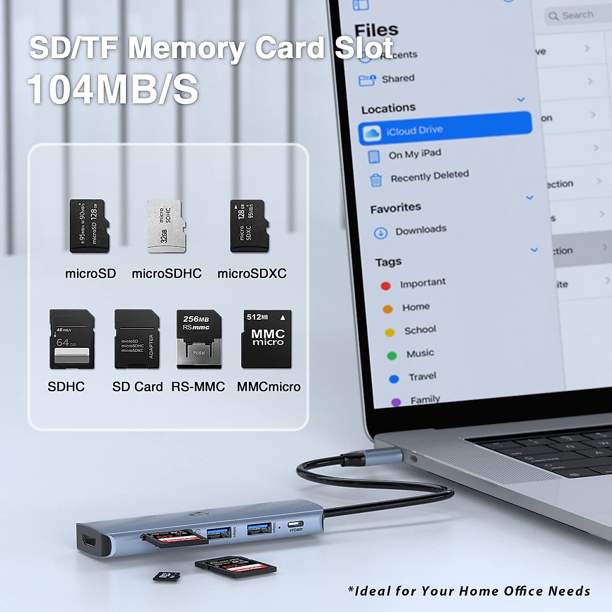 HOPDAY USB C Hub, USB C Adapter 6 in 1, USB C Hub Multiport Adapter USB C Dock with 4K HDMI, USB 3.0, PD 100W, SD/TF, MacBook Pro/Air iPad Pro Adapter, for Laptop, Surface Pro 8