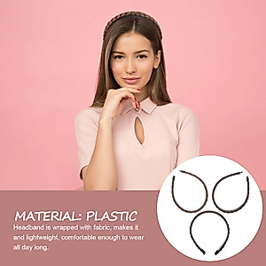 Lurrose 3 Pcs Women Hair Plaited Braided Headbands Synthetic Hairpieces Braid Wig with Teeth Hair Band Hair Hoop Hair Accessories