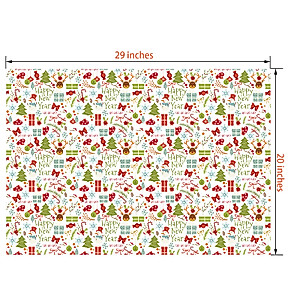 PlandRichW Christmas Wrapping Paper Folded for Kids Boys Girls Man Women Gift's. Papercraft Snowmen, Candy Canes, Tree, Socks, Snowflakes, Happy New Year Bulk of 12 Sheets 20"x 29" Folded