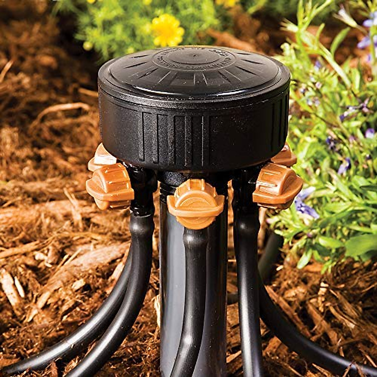 USA Made (6-Plant) - DIY Grow Kit - Great Hydroponics Drip Irrigation Kit - Includes 50ft 1/4 Inch Drip Tubing, 360 Adjustable Emitter Stakes, 6-Outlet Adjustable Manifold 0-20GPH 1/2” FPT (6-Plant)