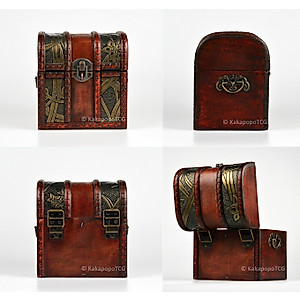 KakapopoTCG Elven Chest (Chainmail) Lockable Wood Deck and Counter Box Trading Cards MTG Magic FaB TCG YGO PTCG EDH Commander Box Dice Box DnD Spell Card Box