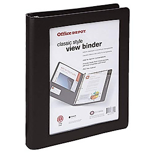 Office Depot® Brand Classic-Style View Binder, 1" Rings, Black