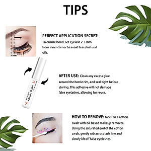 Clear Eyelash Glue Super Strong Hold Eyelash Adhesive Waterproof Eyelash Glue Sensitive Eyes Lash Glue for False Lashes 0.18 oz