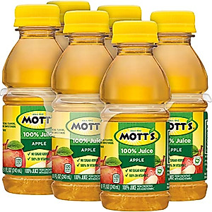 Mott's 100% Original Apple Juice, 8 Fl Oz Bottles, 24 Count (4 Packs Of 6), 2 Servings Of Fruit, 100% Fruit Juice, Gluten-free, Caffeine-free, Kosher, Contains No Artificial Colors Or Sweeteners