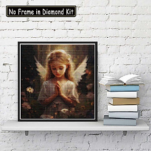 Cuneai DIY 5D Diamond Art Painting Kit Angel - Round Drill Paint by Number Christ Craft, Crystal Embroidery Cross Stitch for Home Wall Decor, Handicrafts - 12x12 inch