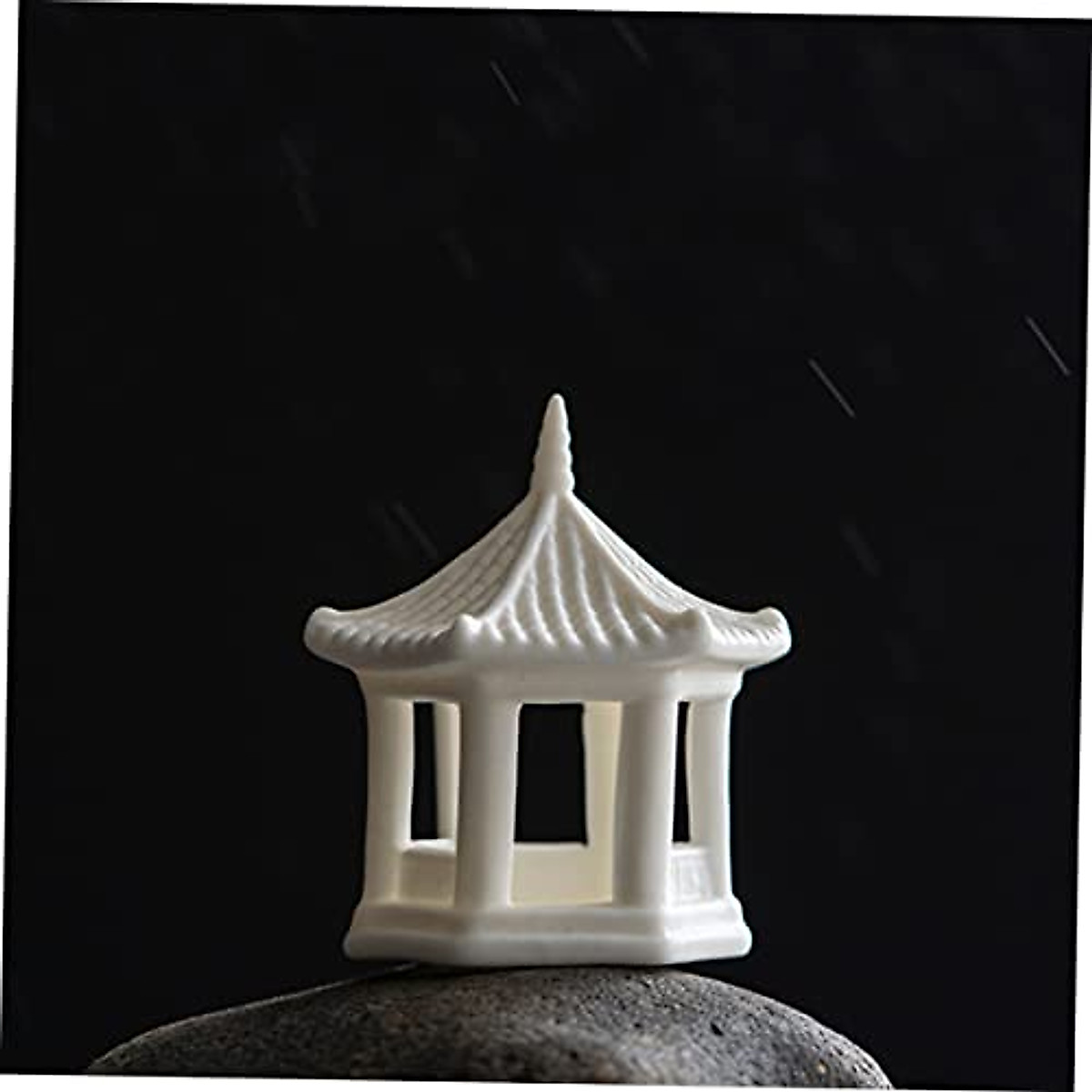 NOLITOY 3pcs Hexagonal Gazebo Ornaments Aquarium Decorations Zen Garden Decoration Fish Tank Mini Pagoda Miniature Pagoda Tabletop Accessories Mini Pavilion Ornament Ceramics Display White