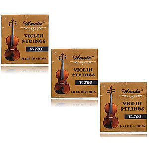 3 Packs Full Set Replacement Stainless Steel 4/4 Size Violin Strings E A D G